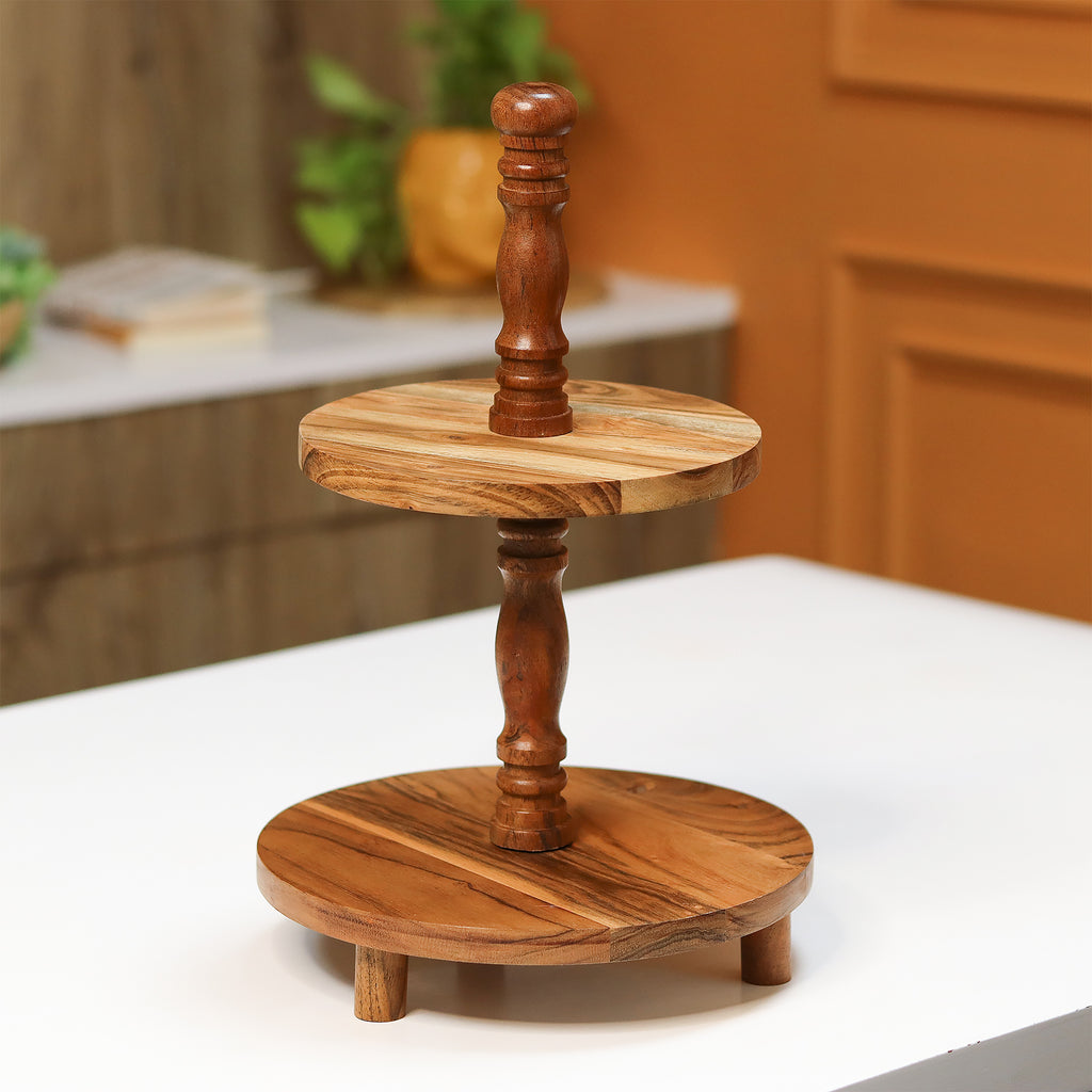 2 tier Wooden Dessert Stand for parties