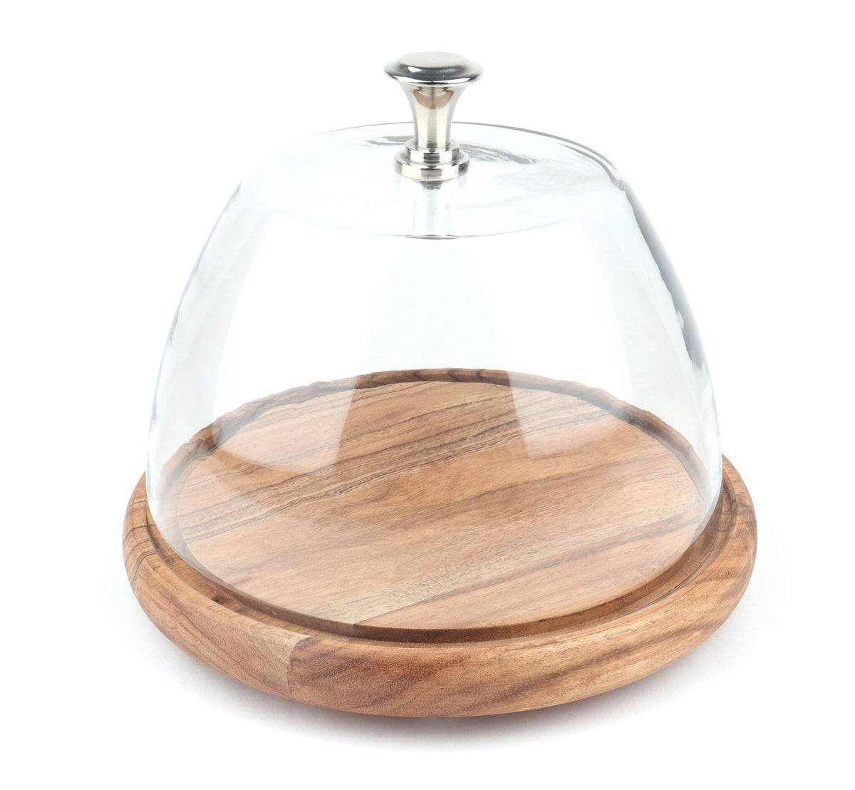 Rustic Cake Plate with Glass Cloche - 8.5 inch